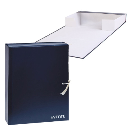 Короб архивный картон 50мм б/в 4 завязки deVENTE 3010571 синий - с ...