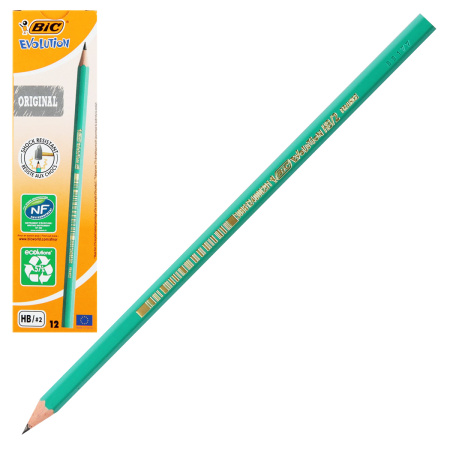 Карандаш, HB, пластик, шестигранный, Bic, Evolution, ECOlutions ...