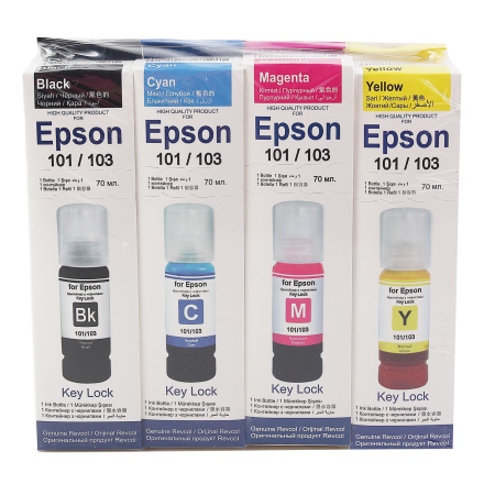Чернила EPSON 101/103/106 L-серия KeyLock 4 цвета (4*70 мл.) Revcol