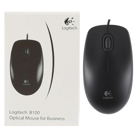 Манипулятор мышь Logitech B100 Optical USB 910-003357/910-006605 Black