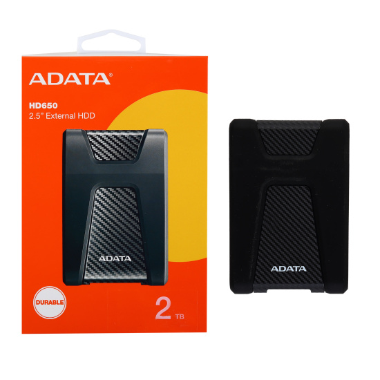 Внешний жёсткий диск A-DATA 2Tb HD650 AHD650-2TU31-CBK USB 3.2 черный
